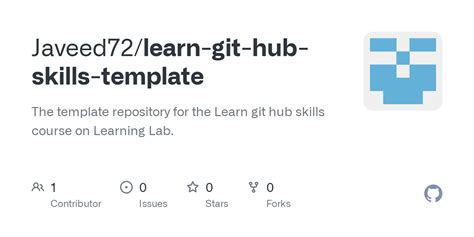 Github Javeed72learn Git Hub Skills Template The Template Repository For The Learn Git Hub