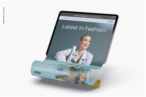 Premium Psd Horizontal Ipad Long Scroll Screen Mockup Right View