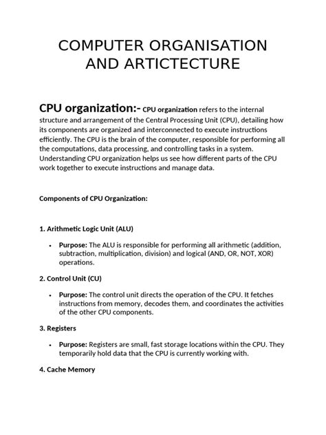 Computer Organisation And Artictecture Pdf Central Processing Unit Computer Data Storage