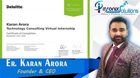 Deloitte Free Internship Certificate Technology Consulting Virtual Internship Certification