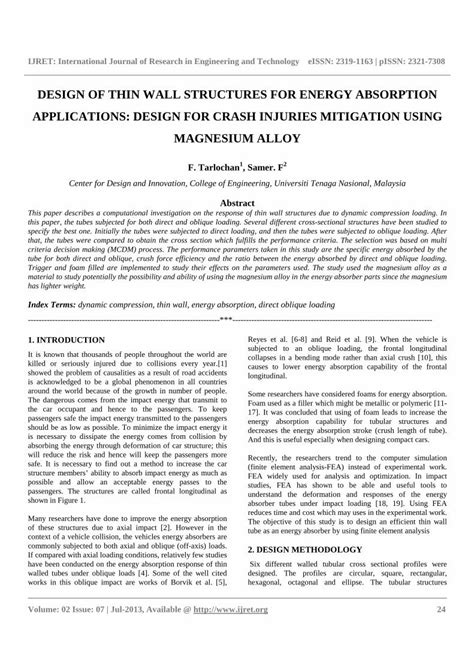 Pdf Design Of Thin Wall Structures For Energy Walled Tubes Under Oblique Loads [4] Some Of