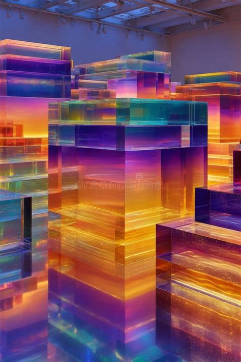 Colorful Glass Cubes Abstract Art Installation Stock Illustration Illustration Of Artwork