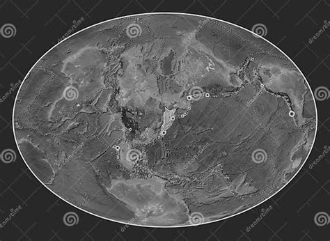 Okhotsk Tectonic Plate Grayscale Fahey Oblique Earthquakes An Stock Illustration