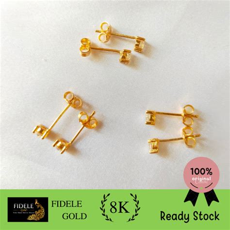 Giwang Anting Tusuk Mata Anting Fashion Simple Polos Cepluk Anting Emas