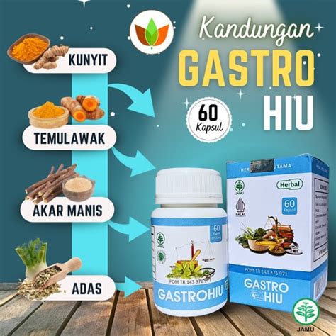 Jual Kapsul Gastro Hiu 60 Kapsul Obat Herbal Untuk Pencernaan Shopee Indonesia