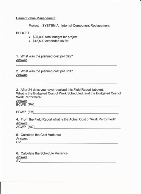 Earned Value Management Projmgt