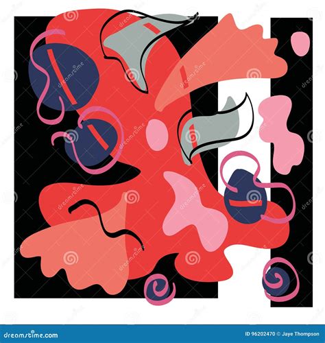 Vector Abstract Design With Curvy Shapes And Scrolling Lines On A Black And White Background