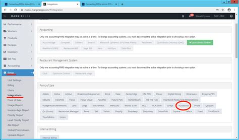 Connecting Me To Positouch Pos Marginedge