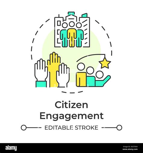 Citizen Engagement Multi Color Concept Icon Stock Vector Image And Art