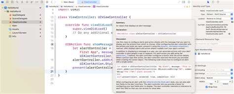 4 Hello World App Explained · Beginning Ios Programming With Swift And Uikit Ios 15 Sample
