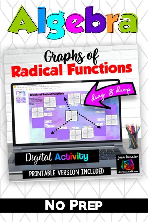 Graphs Of Radical Functions Algebra Graphs Digital Activities