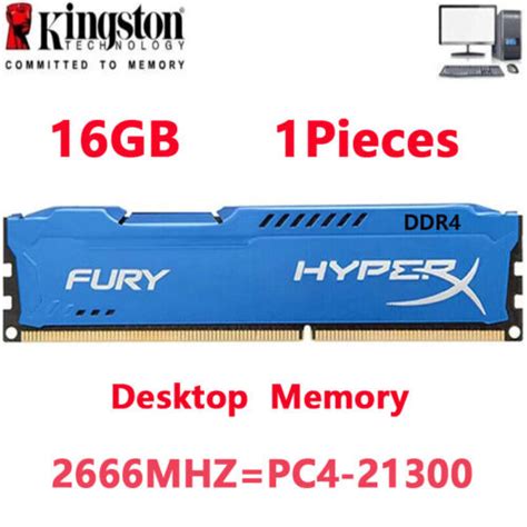 Hyperx Fury Ddr4 16gb 2666 Pc4 21300 Desktop Ram Memory Dimm 288pin 1 2v 1x16gb Ebay