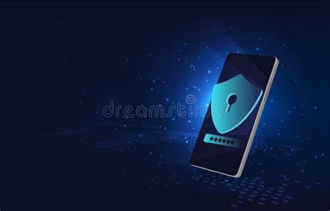 Mobile Data Security Concept Stock Vector Illustration Of