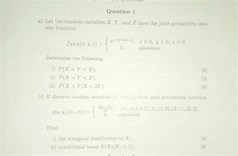 solved question 1 a let the random variables x y and z