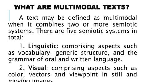 Multimodal Texts Pptx Books And Literature