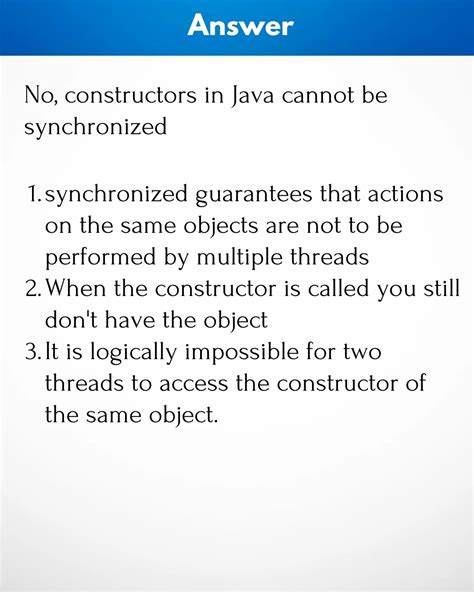 ravi bisht software developer interview preparation can constructors be synchronized