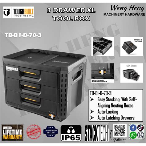 Toughbuilt Stacktech 3 Drawer Xl Tool Box Model Tb B1 D 70 3 Shopee