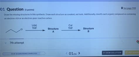 Solved 01 Question 5 Points See Page 948 Draw The Missing