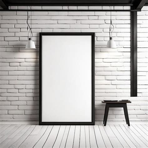 Premium Ai Image A Blank Canvas On Wall With Beautiful Interior Design