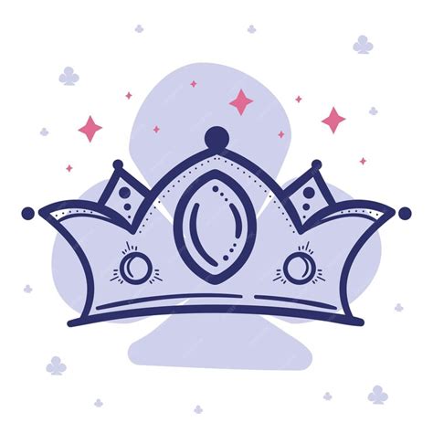 돌이 있는 파란 왕관 무료 벡터