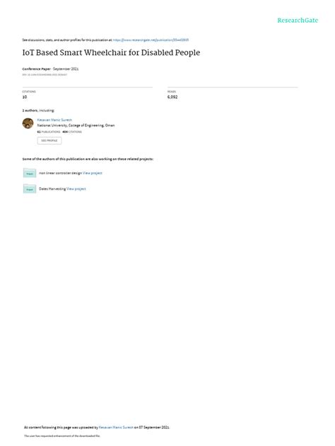 Iot Based Smart Wheelchair For Disabled People Pdf