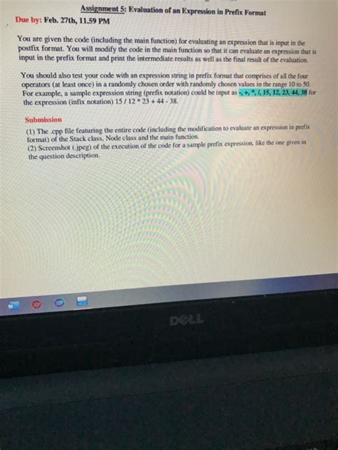 Assignment 5 Evaluation Of An Expression In Prefix