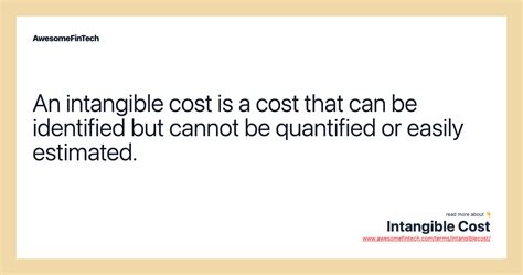 Intangible Cost AwesomeFinTech Blog