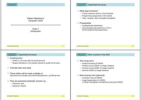 Pattern Matching In Computer Vision Class 1 Introduction