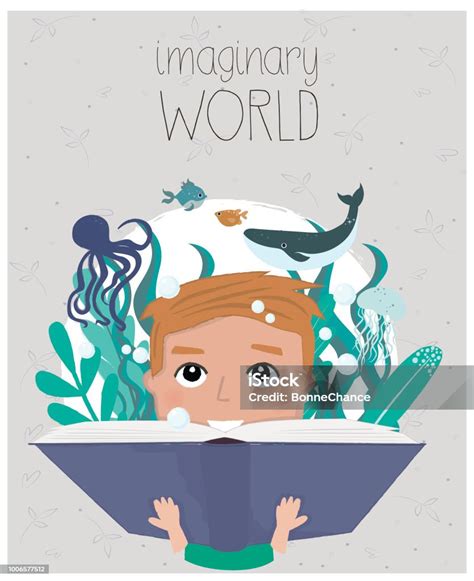 Ilustración De Muchacho Leyendo Libros Estilo De Dibujos Animados