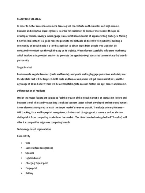 Marketing Strategy Pdf Marketing Mobile App