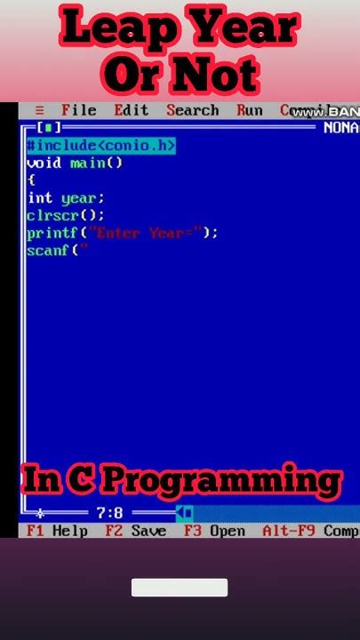 Leap Year Or Not In C Programming Ll Programming Ll Coding Ll Codingshorts Ll