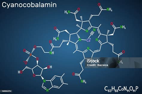 Sianokobalamin Molekul Cobalamin Ini Adalah Bentuk Vitamin B12 Formula Kimia Struktural Pada