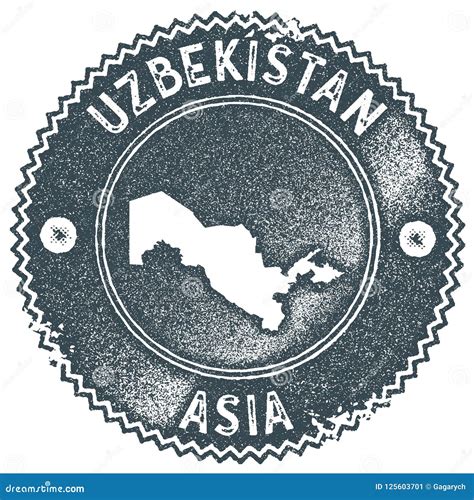 Uzbekistan Map Vintage Stamp. Stock Vector - Illustration of rubber ...