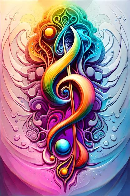 Premium Photo A Colorful Musical Note With A Spiral Design