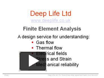 Finite Element Analysis Presentation Free To View