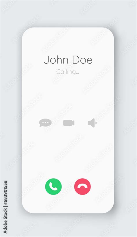 Smartphone Dial Phone Ui Set Phone Pad Call Screen With Keypad Dial Buttons Mockup Incoming