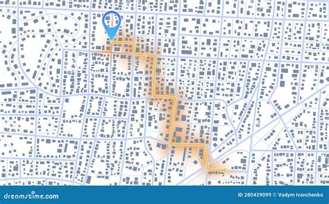 Gps Map Navigation To Own House City Top View View From Above The Map