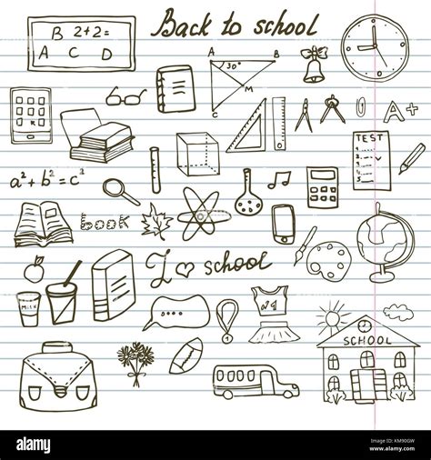 Notebook Doodles Merry Christmas Notebook Doodles Stock Illustrations