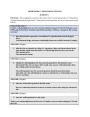 PSYC Hypothesis Testing HW Docx HOMEWORK HYPOTHESIS TESTING POINTS Directions This