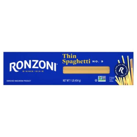 Ronzoni No 9 Thin Spaghetti Pasta 1 Lb Shoprite