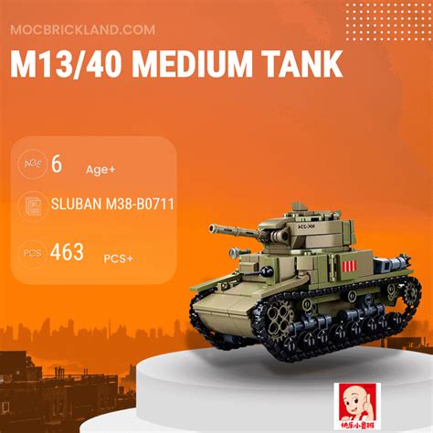M1340 Medium Tank Sluban M38 B0711 Military With 463 Pieces Moc