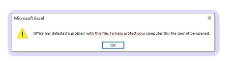 Resolved Excel Prompt Office Has Detected A Problem With This File