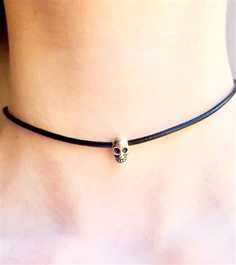 Skull Choker Skull Necklace Gothic Choker Halloween Choker Etsy