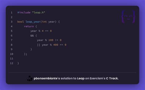 Pbonsembiante S Solution For Leap In C On Exercism