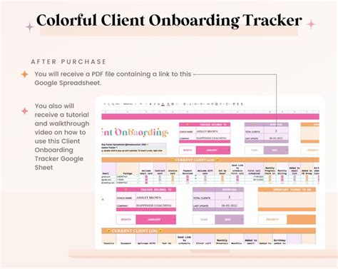 Client Onboarding Tracker Spreadsheet For Coaches Crm Client Etsy Uk
