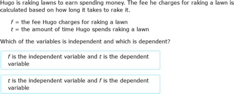 Ixl Identify Independent And Dependent Variables Grade 6 Math