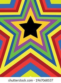 Groovy Retro Starburst Square Background Bright Stock Vector Royalty