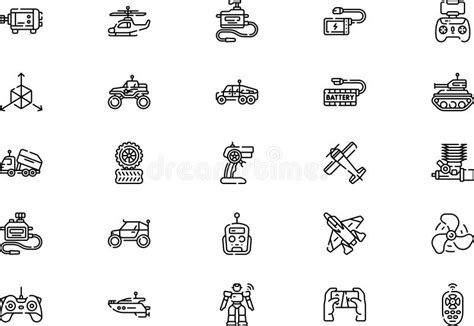 Rc Toys Icons Collection Is A Vector Illustration With Editable Stroke Stock Vector