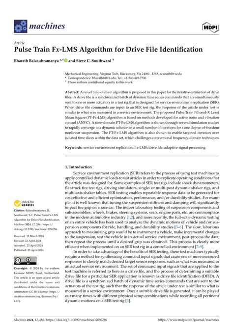 Pdf Pulse Train Fx Lms Algorithm For Drive File Identification