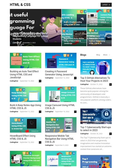 Coding Thai Html Css And Javascript Projects For